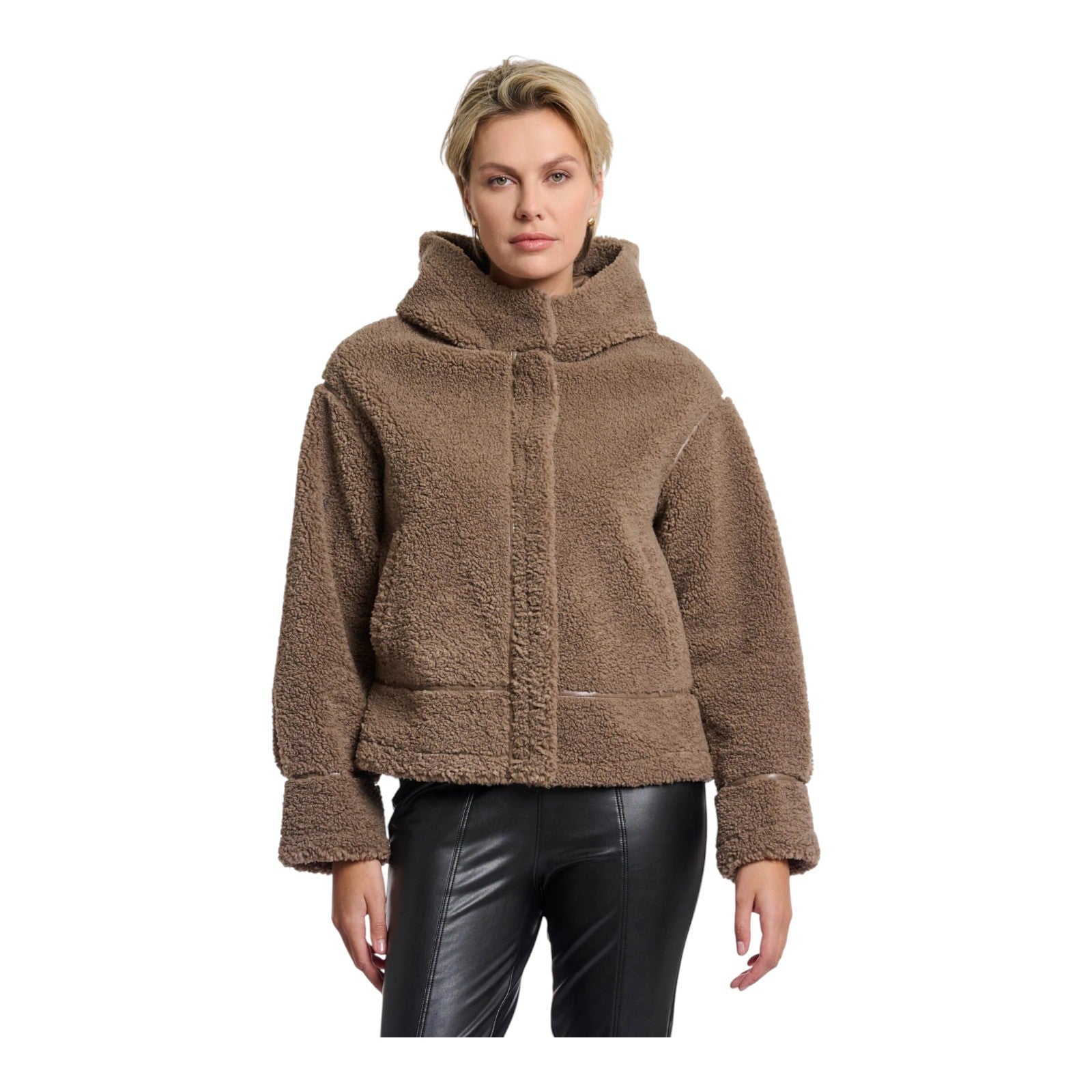 Giubbini Donna RINO & PELLE - Hooded faux shearling jacket - Beige ...